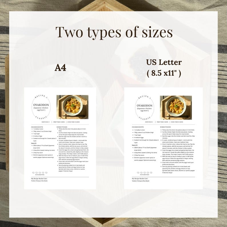 Editable Recipe Card Template | Printable | A4 and US Letters (canva ...