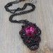 Ruby Red Crystal Black Wire Wrapped Pendant, Gothic, Victorian ...