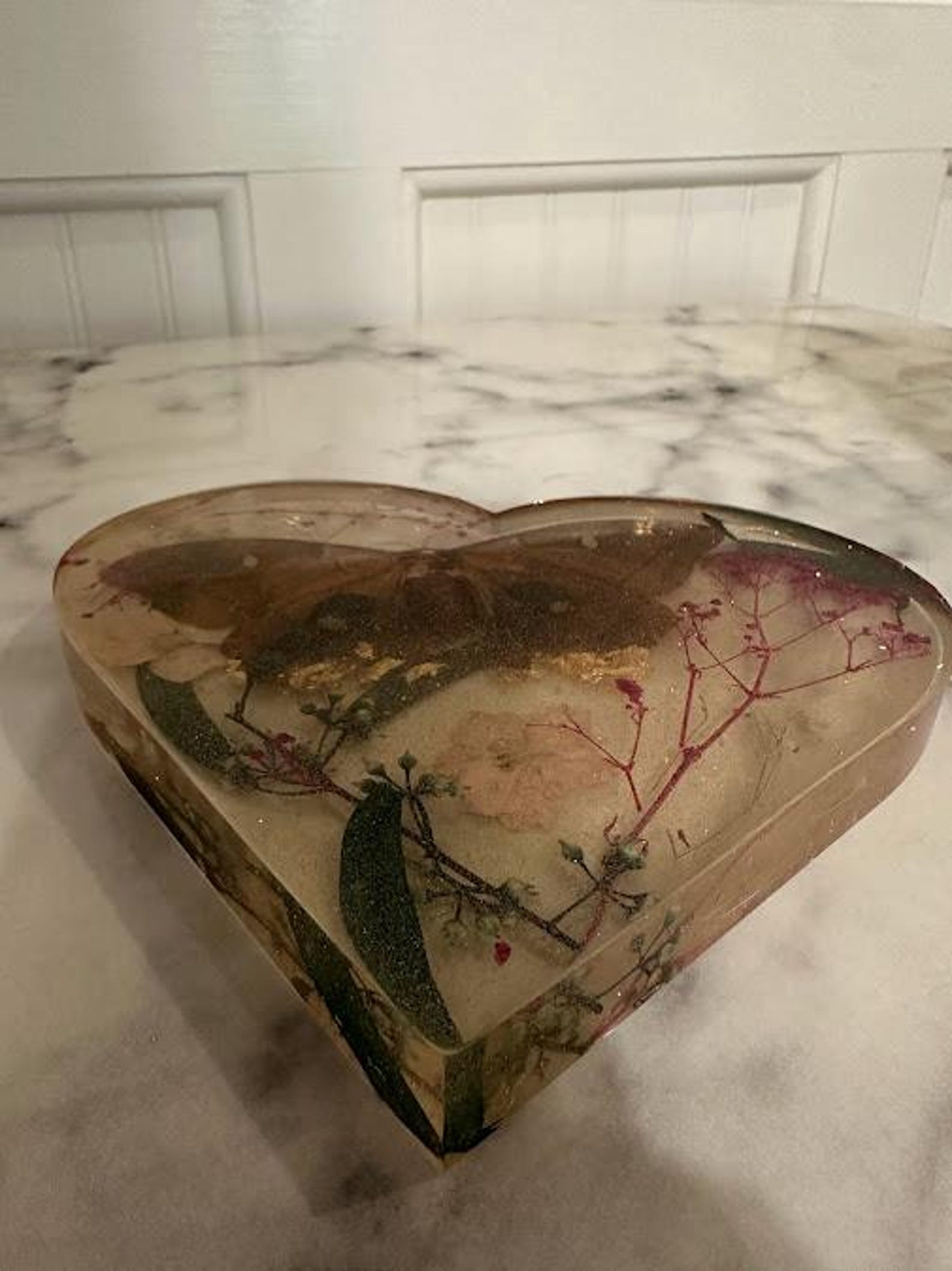 Polyphemus Moth in Resin | Resin Art | Paperweight | Resin Block ...
