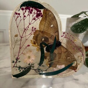 Polyphemus Moth in Resin | Resin Art | Paperweight | Resin Block ...