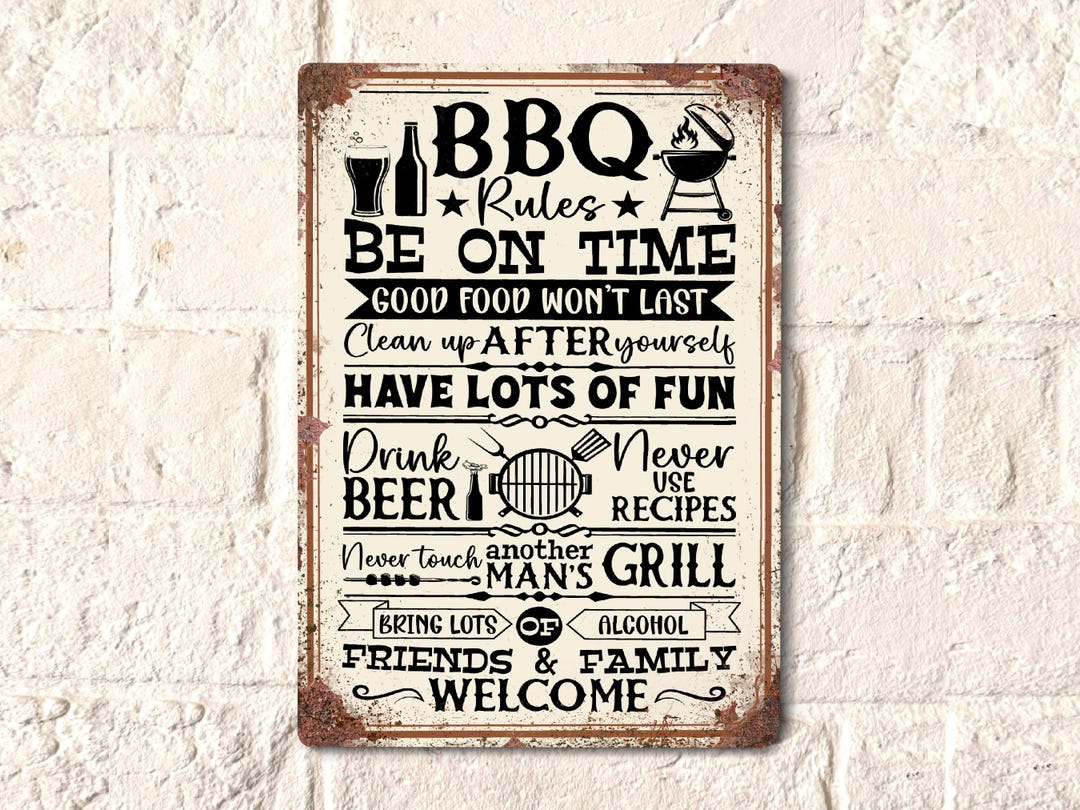 Backyard BBQ Sign, BBQ Vintage, Grill Master Gift, Kitchen Decor, BBQ ...