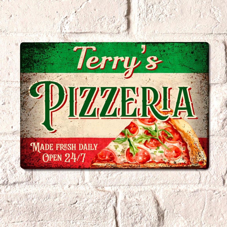 Personalised Pizzeria Kitchen Sign, Pizza Oven Garden Outdoor Kitchen ...