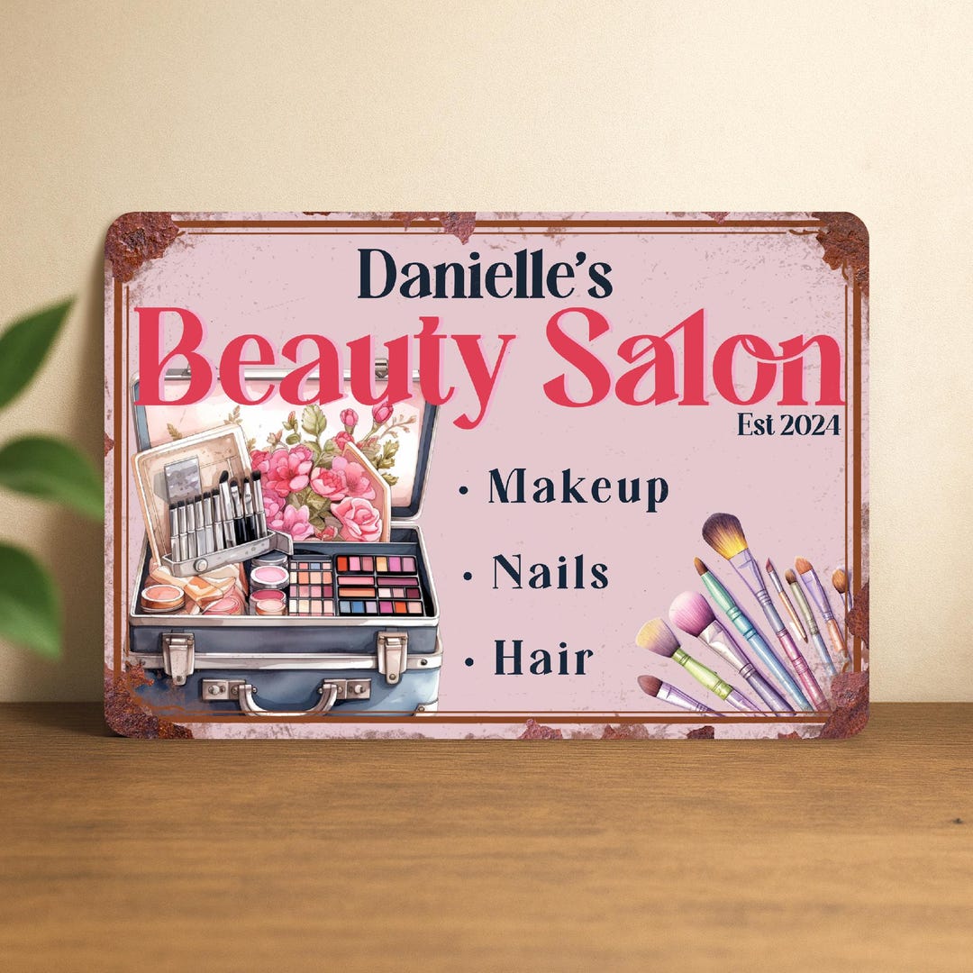 Personalised Beauty Salon Metal Sign: Vintage-style Wall Decor - Etsy
