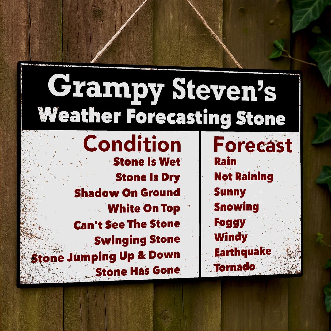 Personalised Weather Forecasting Sign, Outdoor and Garden Metal Wall ...