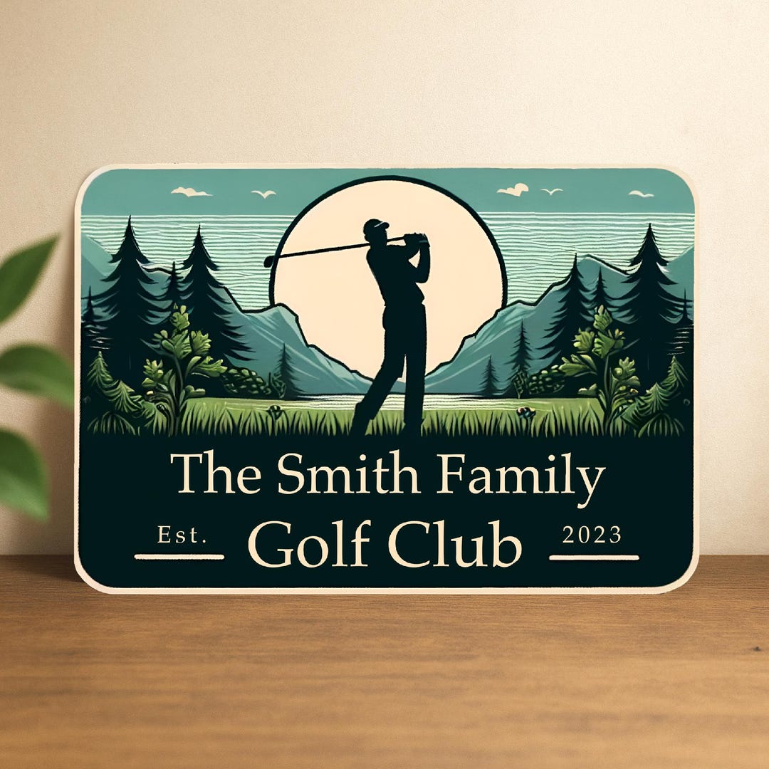 Personalised Golf Club Metal Sign, Fathers Day Gift for Him, Retro Wall ...