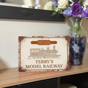 Model Railway Sign, Personalised Station Master Train Gift for Dad ...