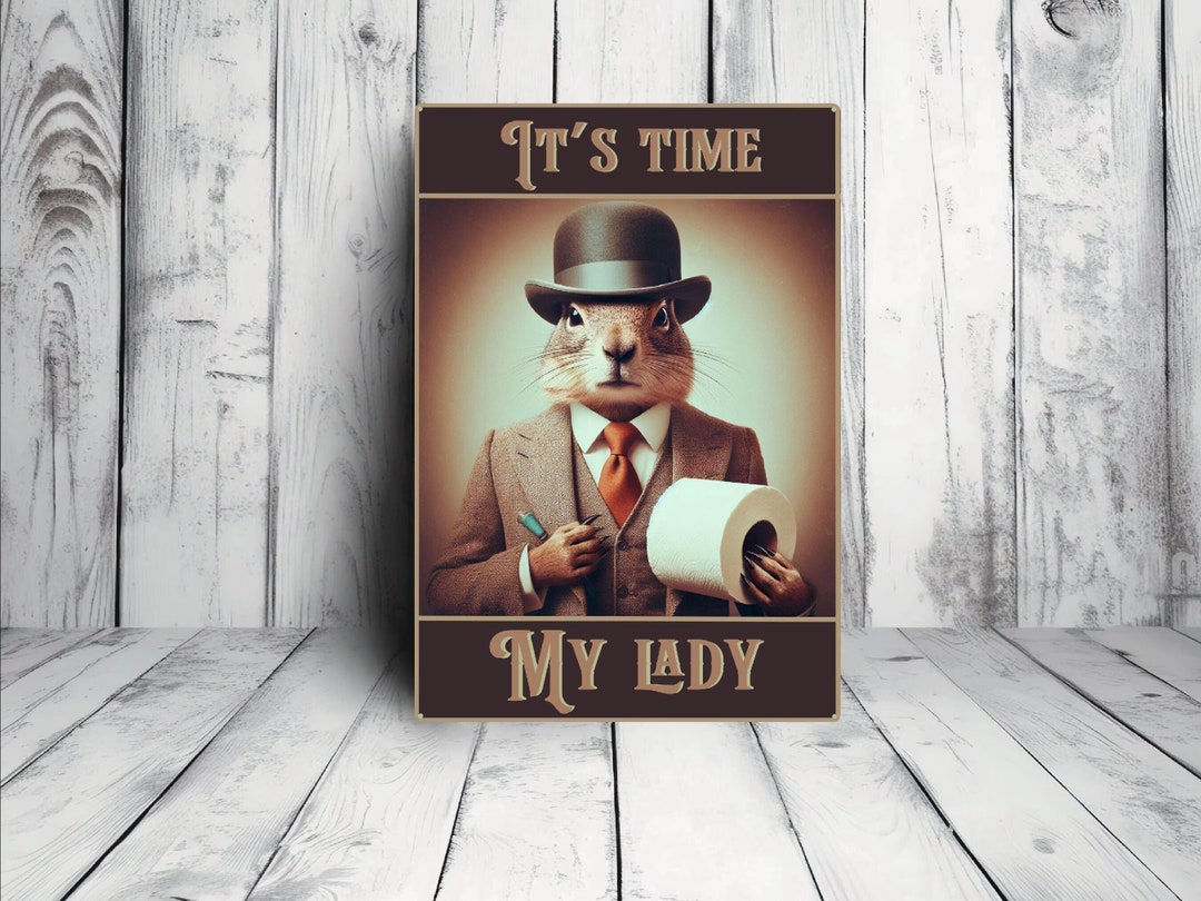 Funny Bathroom Art, Toilet Sign, Bathroom Accessories Metal Wall Art ...