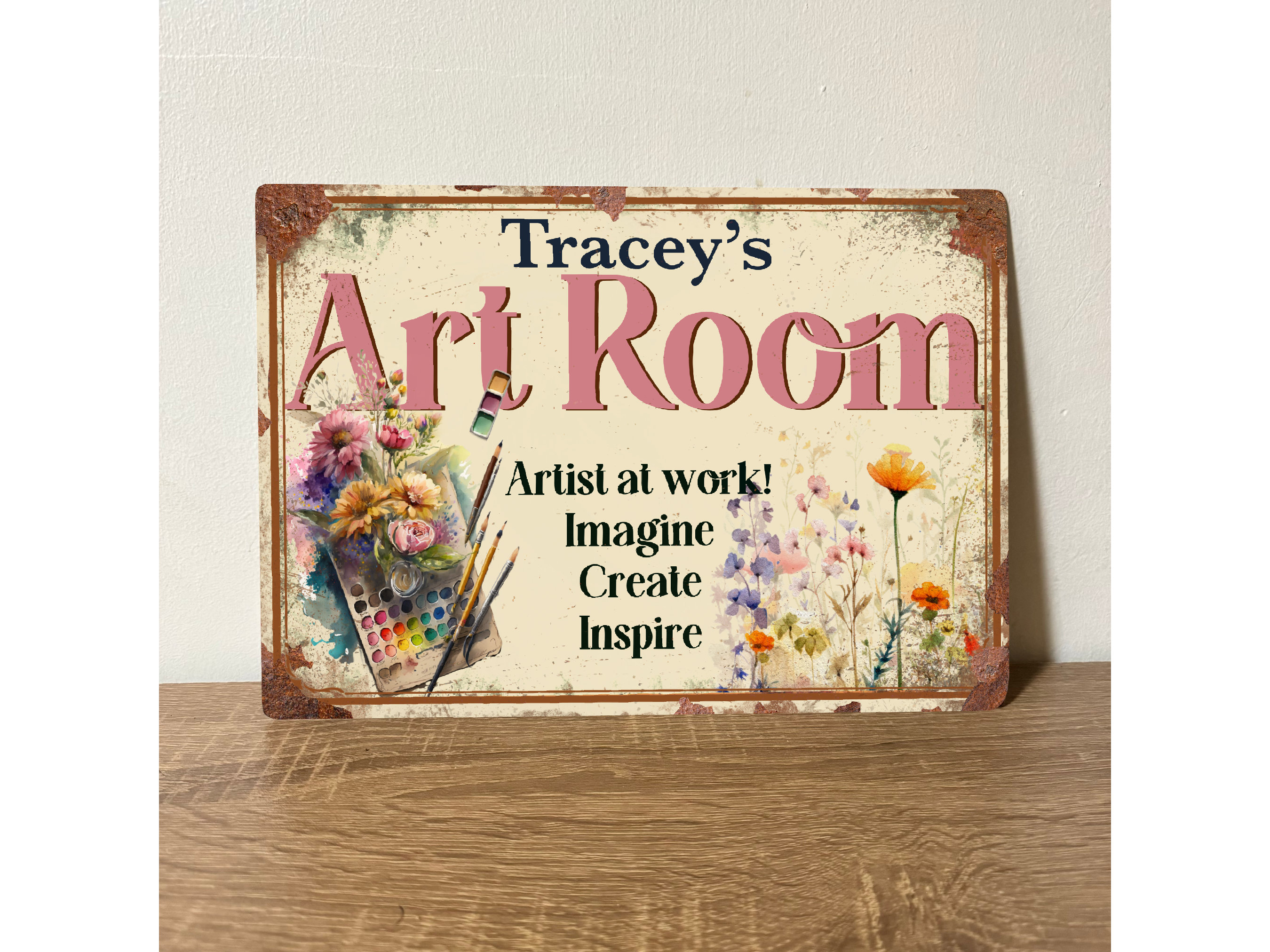 CUSTOM ART ROOM Sign, Personalized Art Room Sign, Vintage Style Art ...