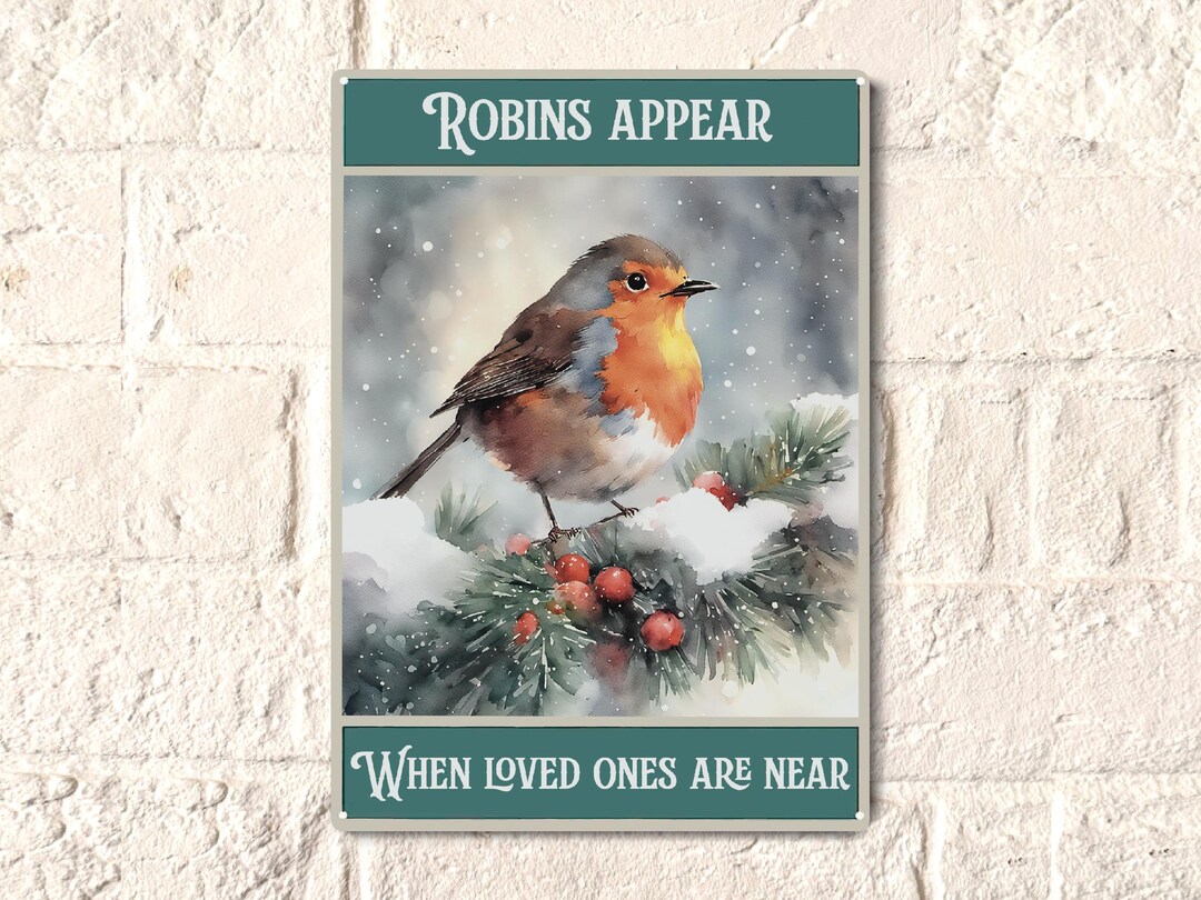 Robin Sign, Christmas Signs, Robin Christmas Decoration, Wall Hanging ...