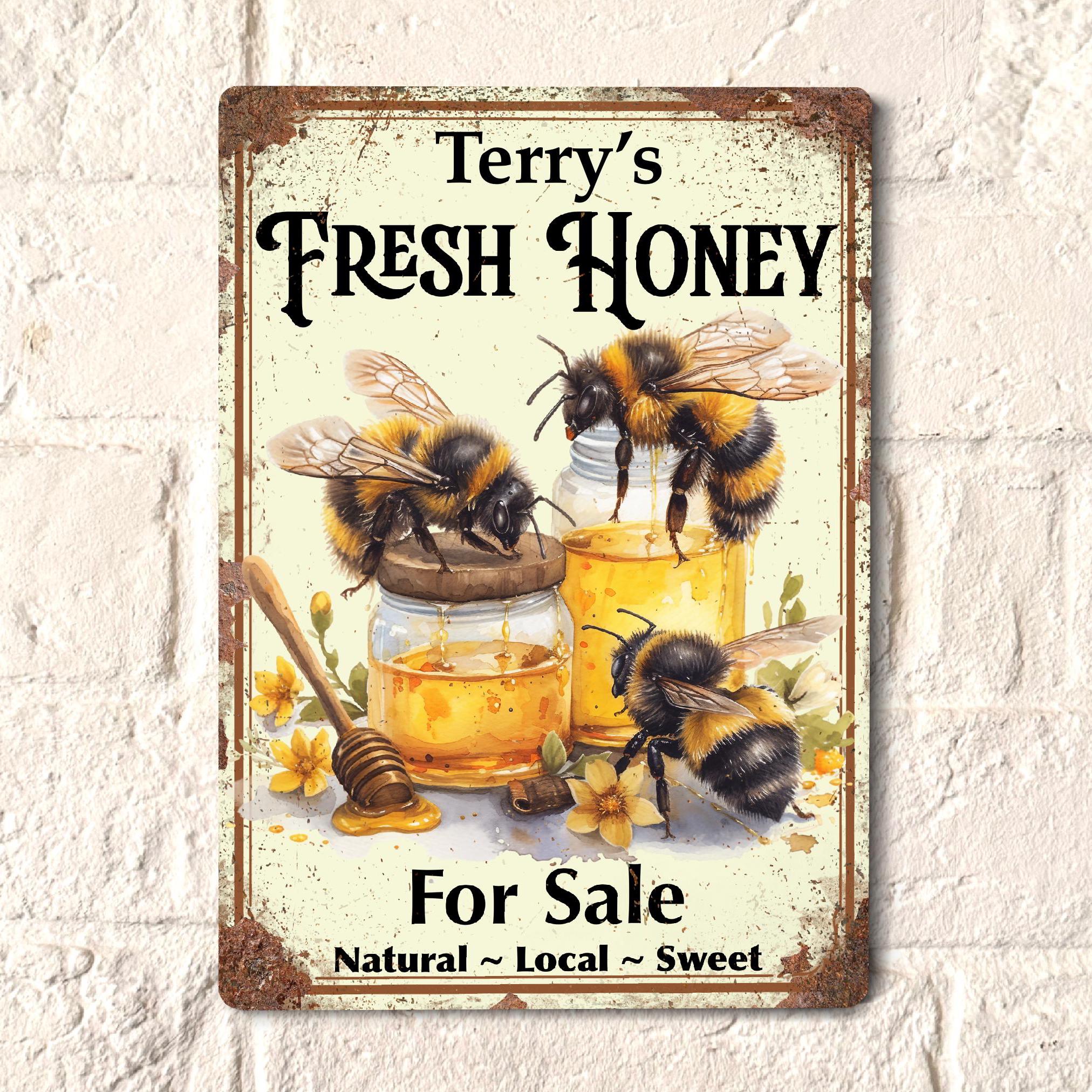 Personalised Honey Bee Sign, Fresh Honey for Sale, Customised Bee Gifts ...