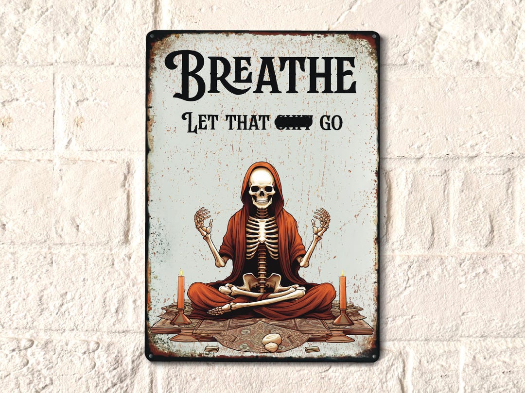 Quirky Boho Tin Sign Funny Metal Signs Home Decor for Meditation ...