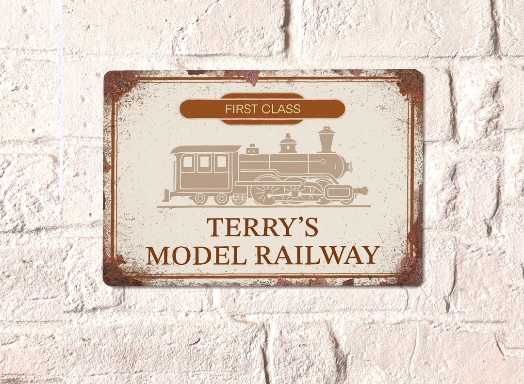Model Railway Sign, Personalised Station Master Train Gift for Dad ...