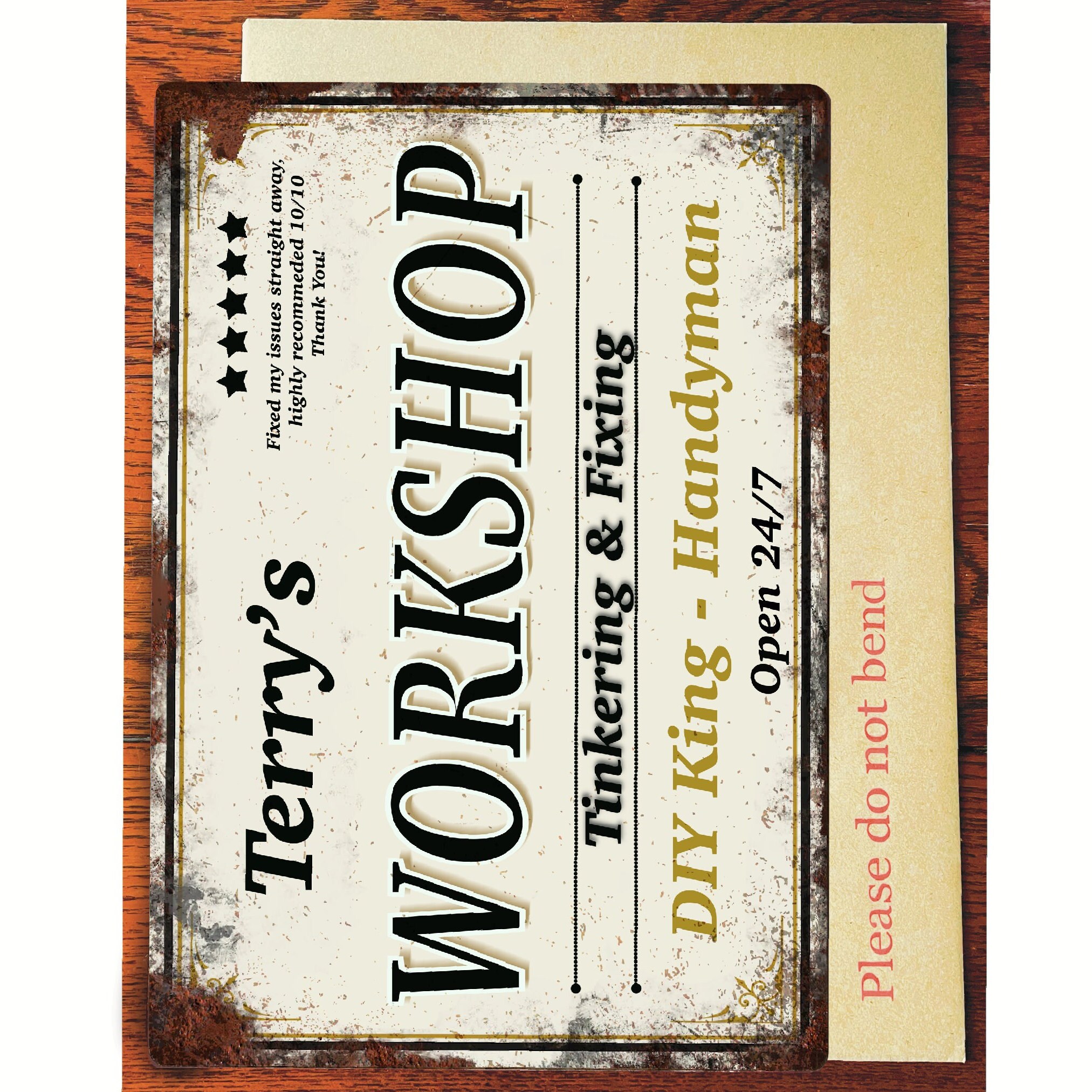 Personalised Workshop Sign Metal Wall Door Decor Accessory, Garage ...