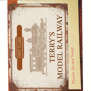 Personalised Model Railway Sign, Steam Train Plaque, Birthday, Fathers ...