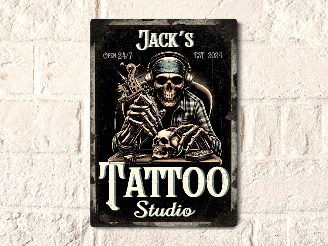 Tattoo Studio Sign, Personalised Plaque, Tattoo Artist Gifts, Custom ...