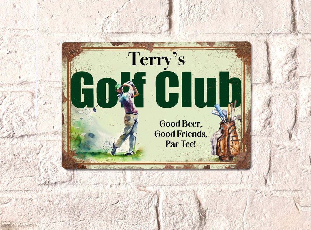 Personalised Metal Name Sign, Retirement Golf Gifts for Men, Grandpa ...