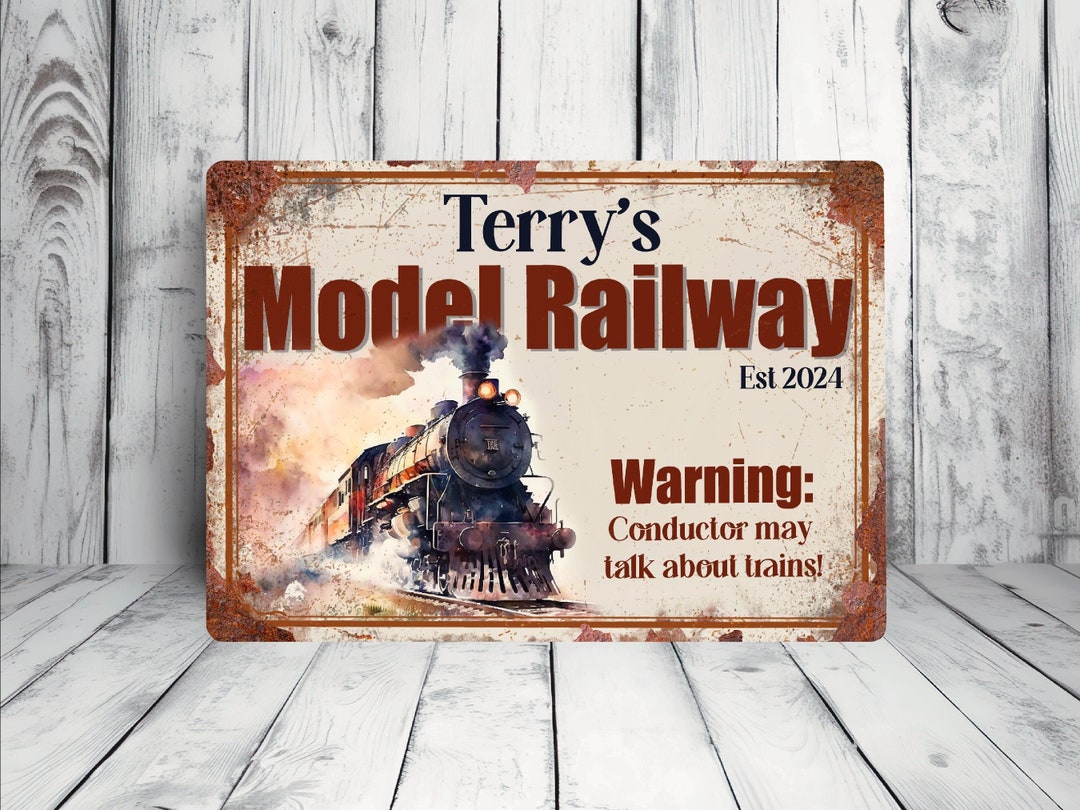 Personalised Sign, Model Railway Sign, Station Master Sign, Train Gifts ...