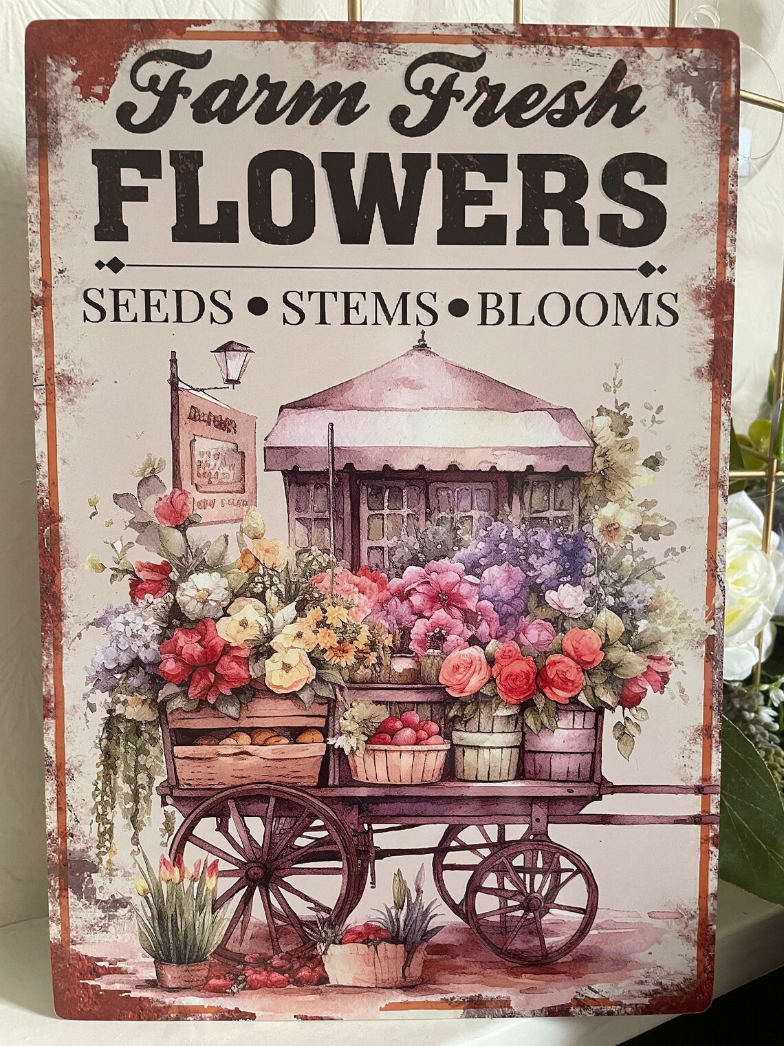 Flower Market Print, Floral Plaque, Market Stall Sign, Gift for Florist ...