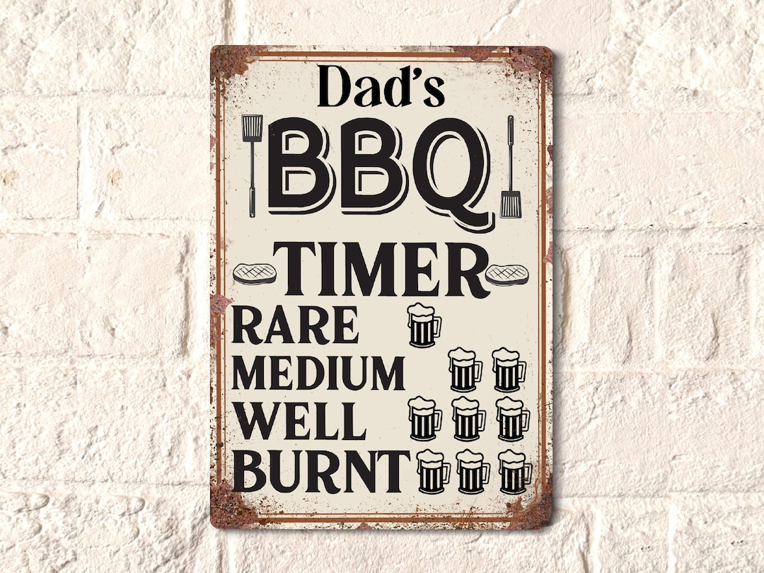 Funny BBQ Timer Sign, Outdoor and Garden Metal Signs, Novelty BBQ Gifts ...