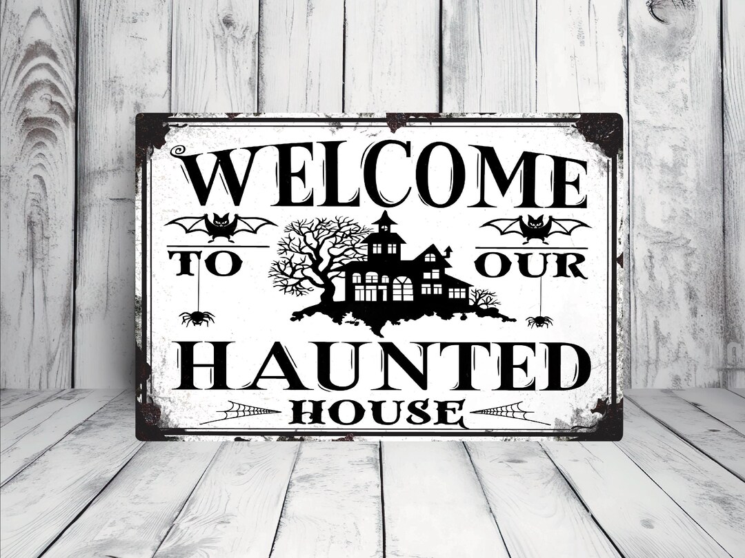 Haunted House Welcome Sign, Gothic Home Decor, Halloween Decor, Outdoor ...