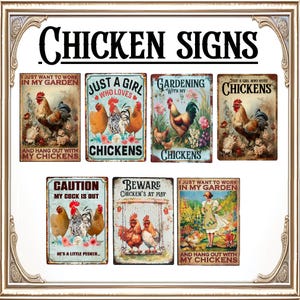 Beware of Chickens Sign, Chicken Coop Sign, Rooster Decor, Hen House ...