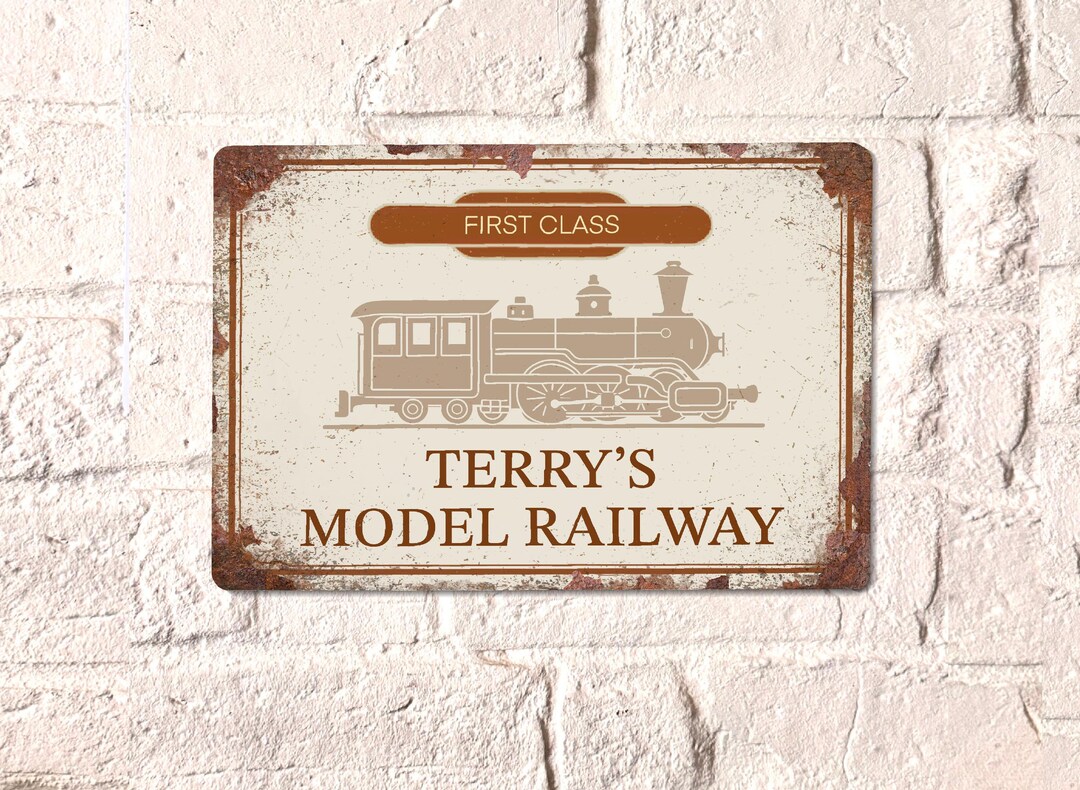 Personalised Model Railway Sign, Steam Train Plaque, Birthday, Fathers ...