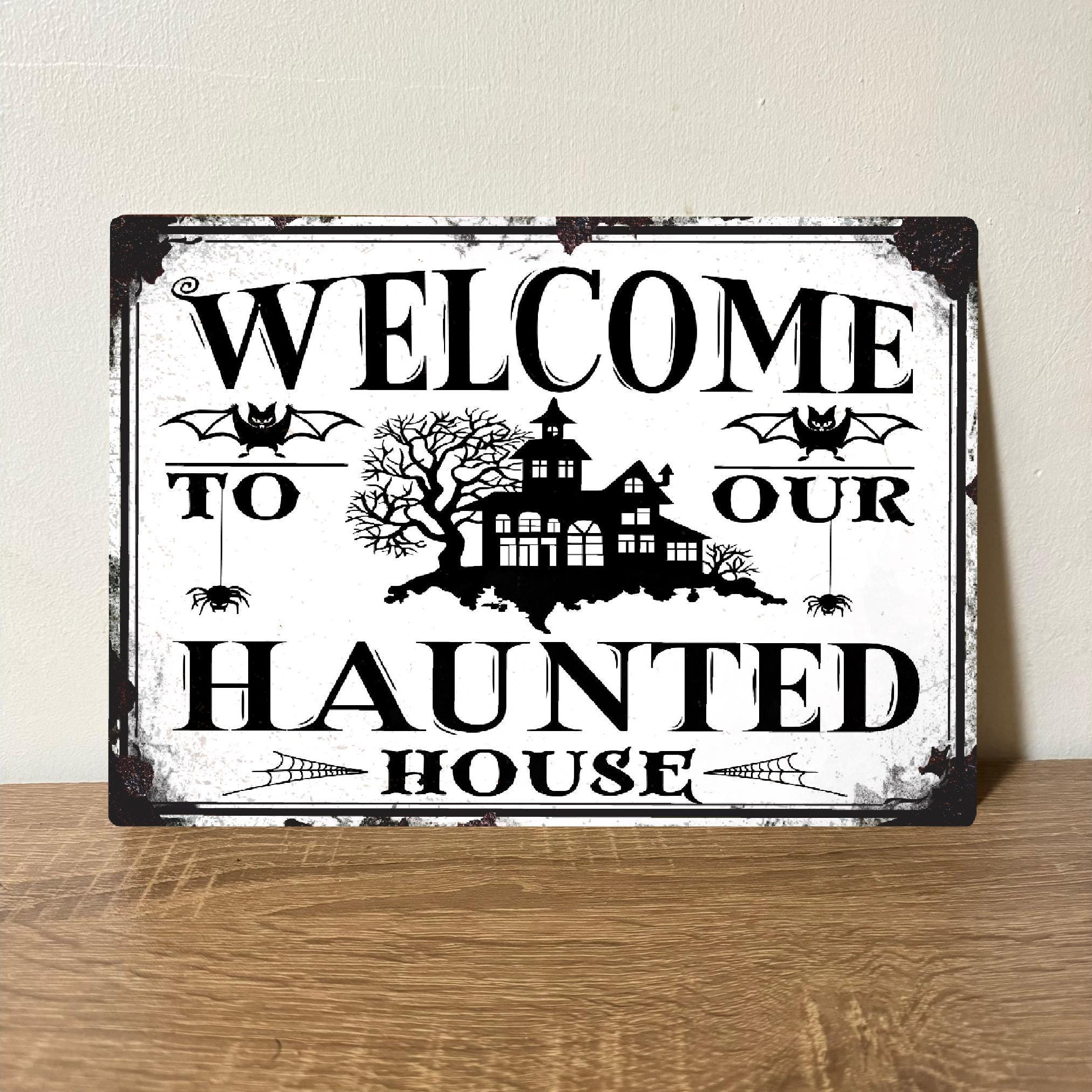 Haunted House Welcome Sign, Gothic Home Decor, Halloween Decor, Outdoor ...