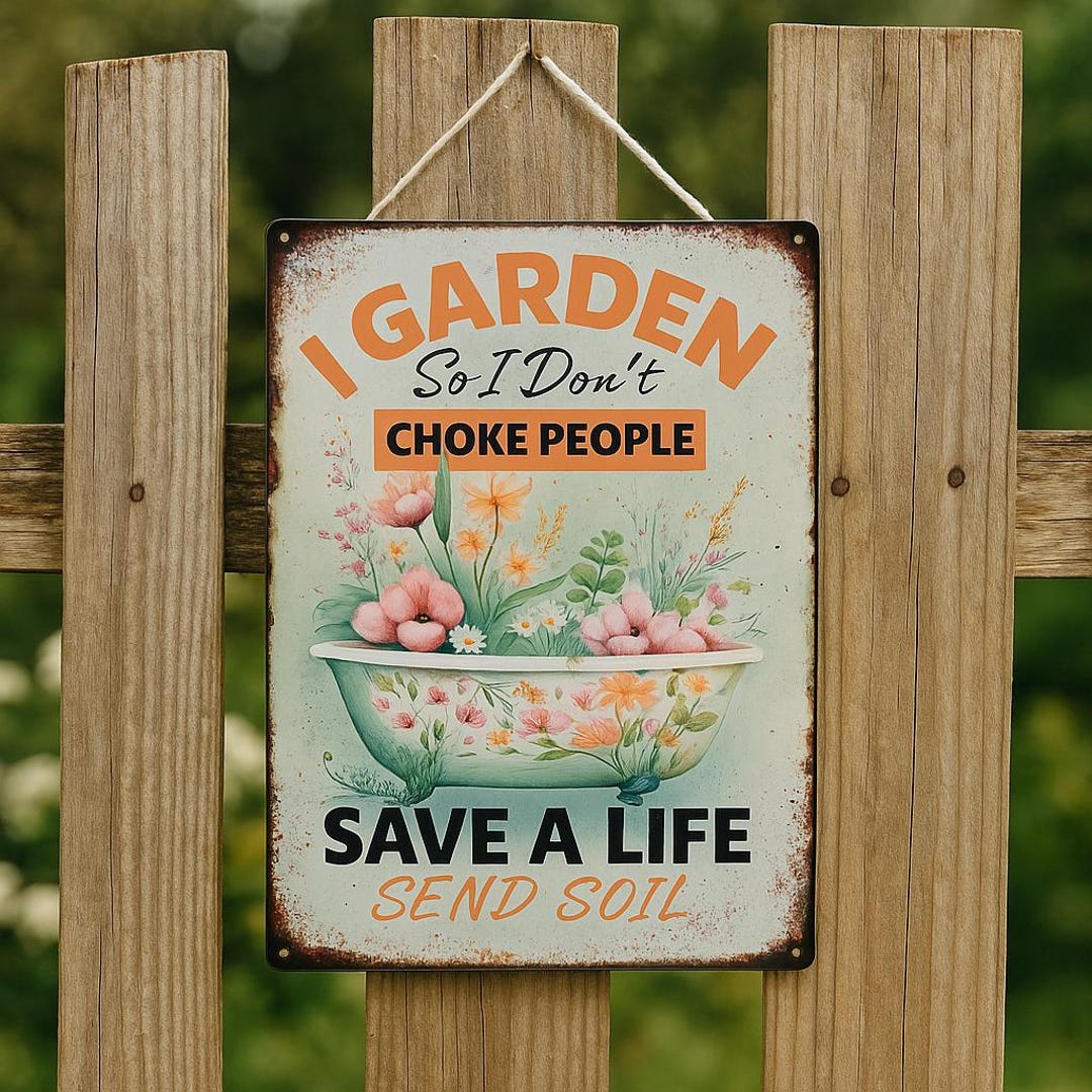 Funny Garden Shed Sign, A4 Rustic Wall Art for Allotment or Greenhouse ...