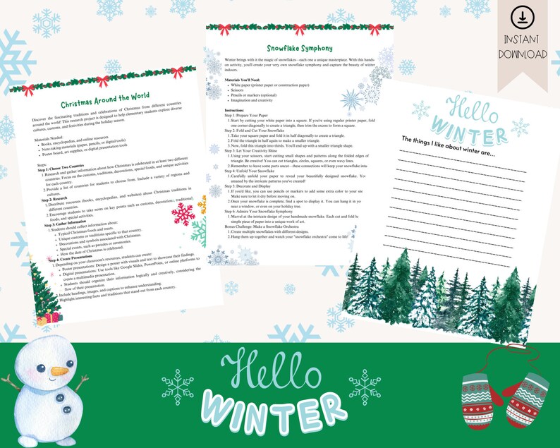 Winter Unit: Christmas Unit, Winter, Homeschool Curriculum, Educational ...