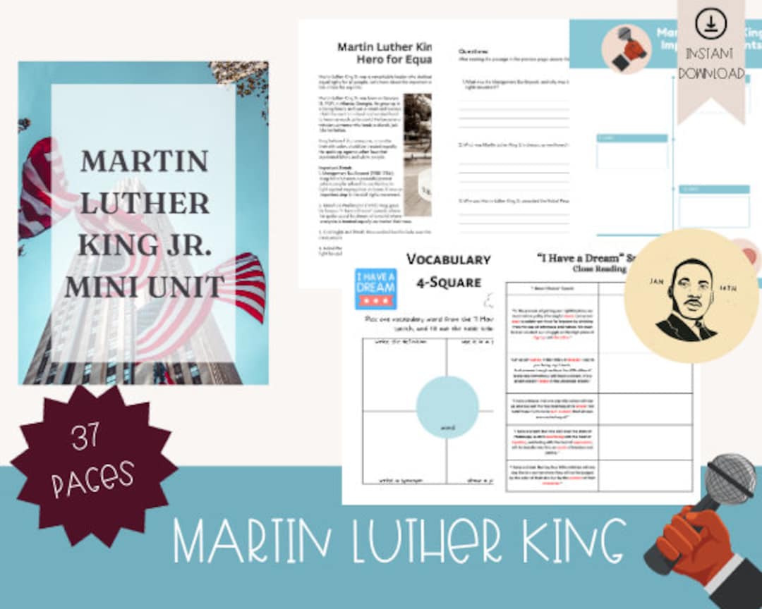 Martin Luther King Mini Unit Study Civil Rights Homeschool Curriculum ...