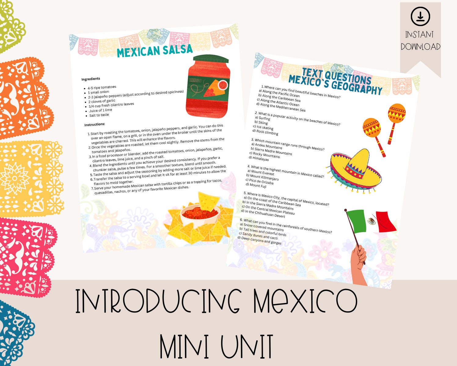 Mexico: Mini Unit Unit Study Mexican Culture, Mexico Unit Homeschool ...