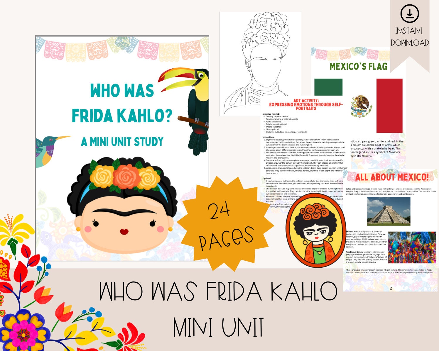 Frida Kahlo Mini Unit: Explore Art, Life, and Legacy Artist Study ...