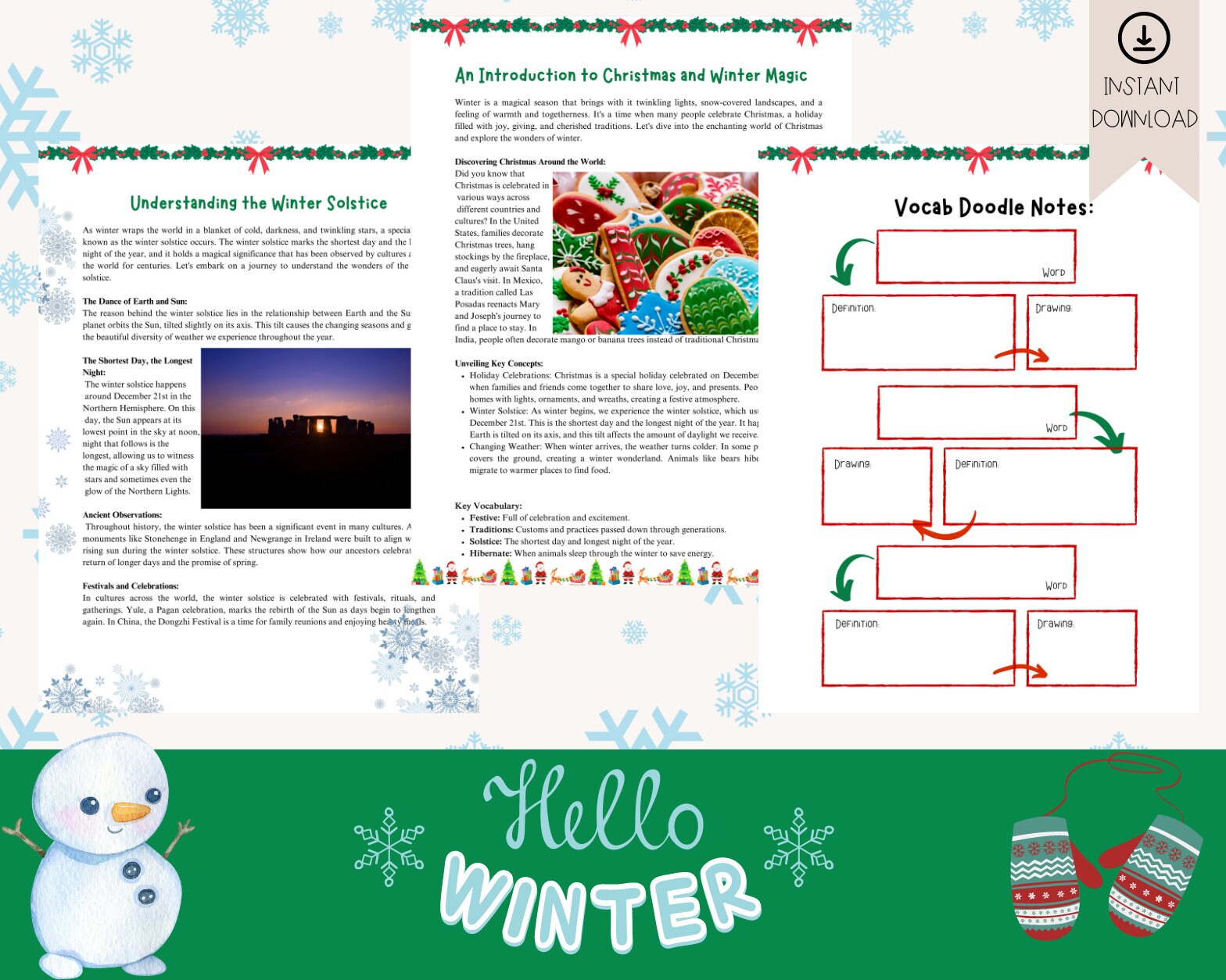 Winter Unit: Christmas Unit, Winter, Homeschool Curriculum, Educational ...