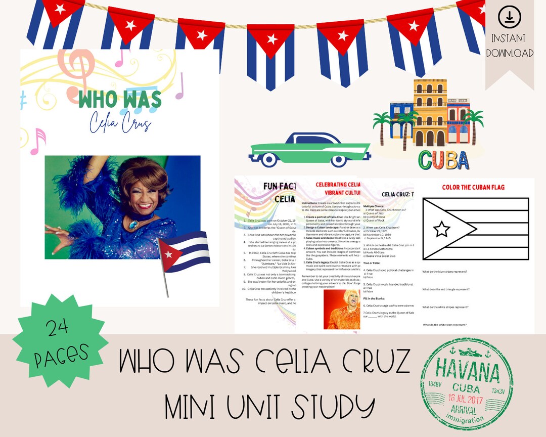 Celia Cruz Mini Unit: Salsa Music, Hispanic Heritage Homeschool ...
