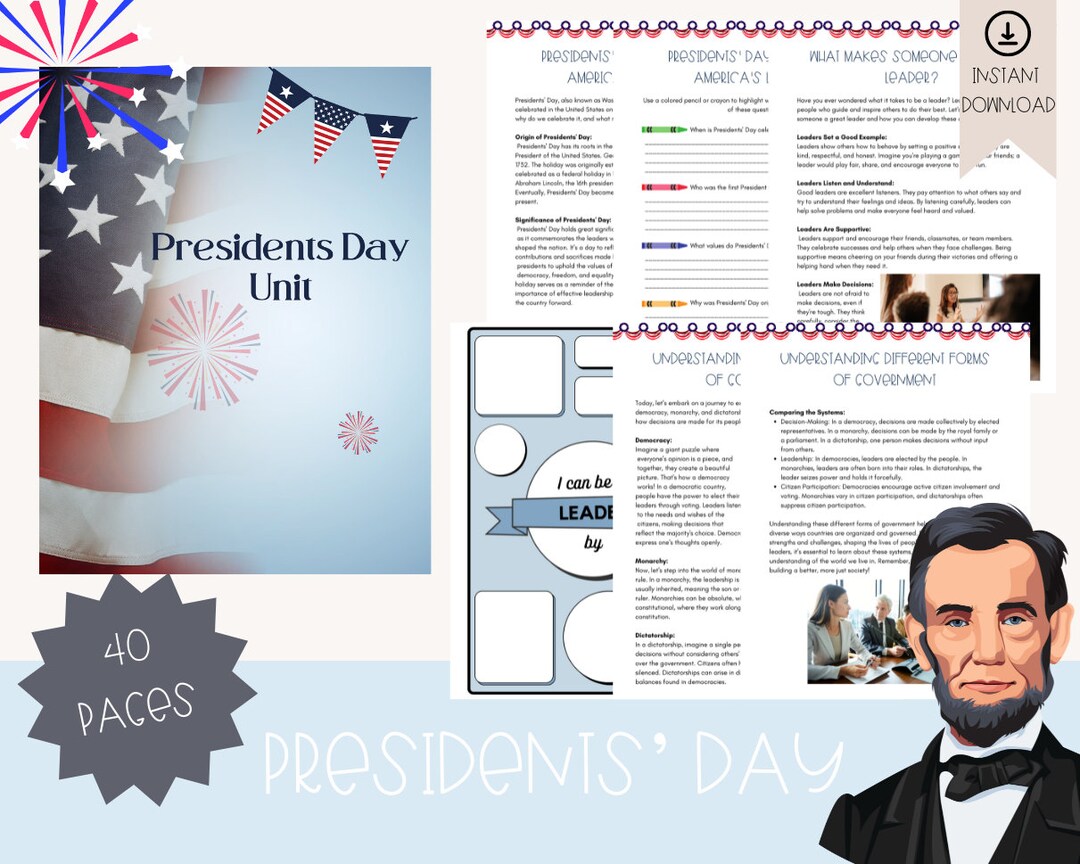 Presidents' Day Unit: George Washington, President, Homeschool ...