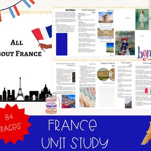 French Unit Study: France, Napoleon, Joan of Arc, Eiffel Tower, Claude ...