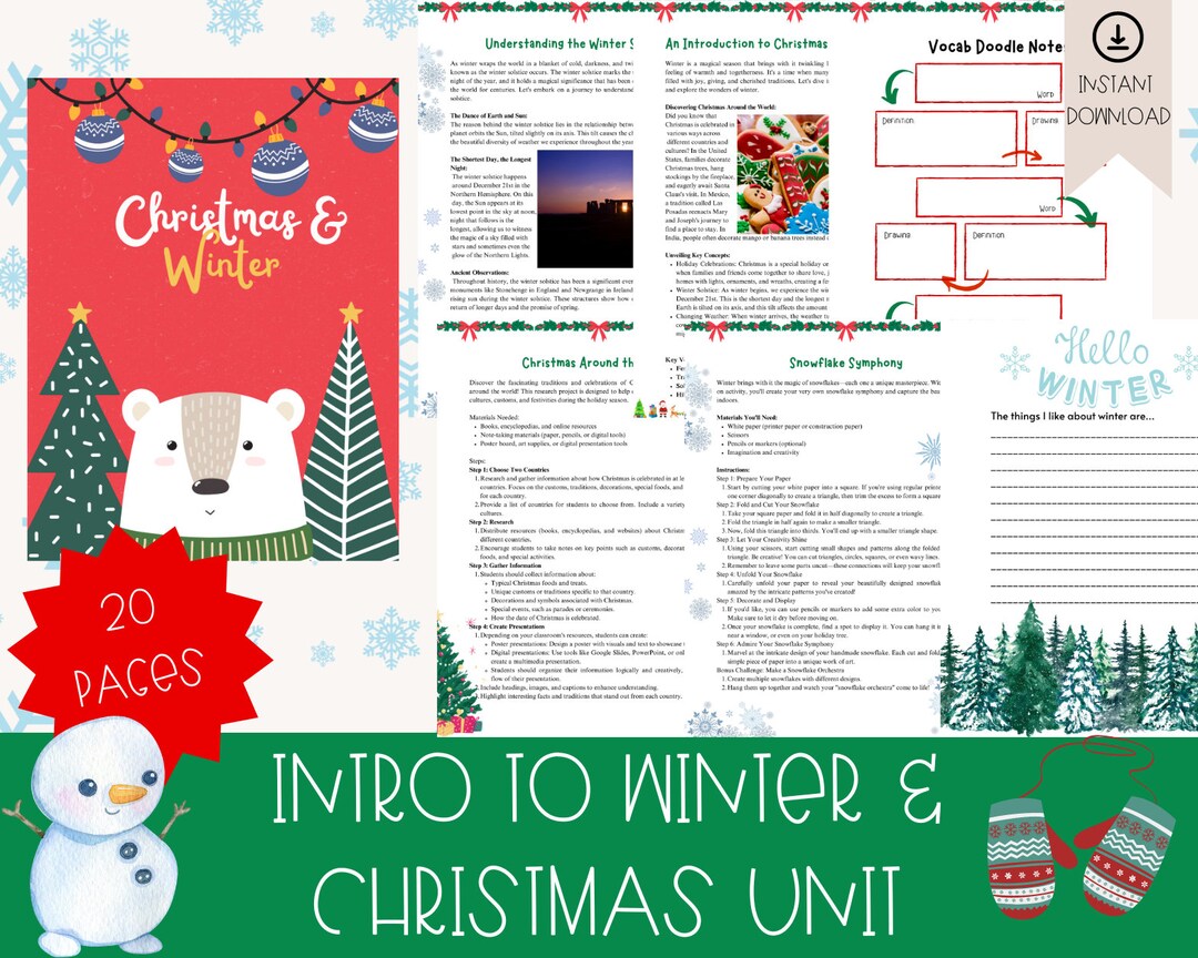 Winter Unit: Christmas Unit, Winter, Homeschool Curriculum, Educational ...