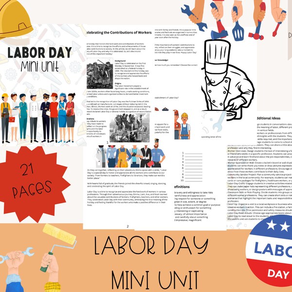 Labor Day Printable Games - Etsy