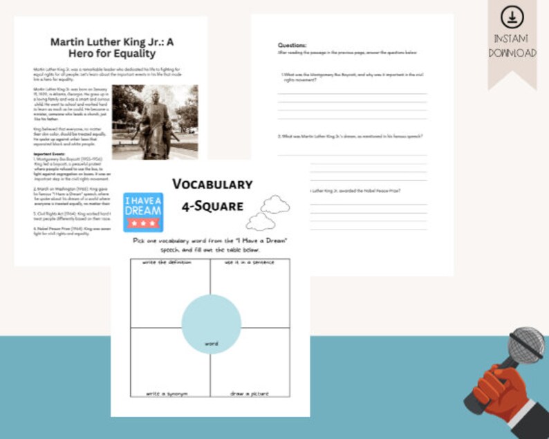 Martin Luther King Mini Unit Study Civil Rights Homeschool Curriculum ...