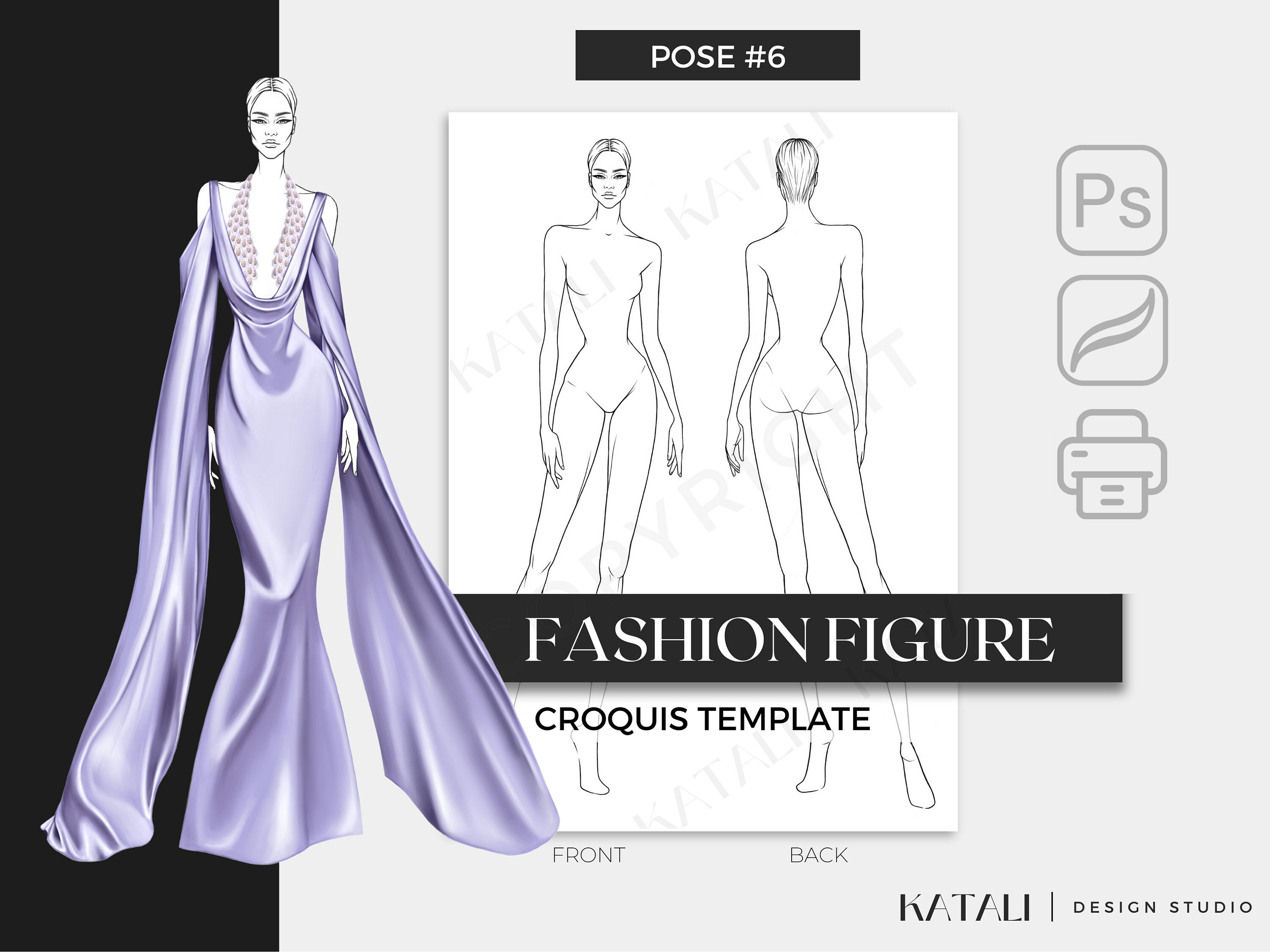 Fashion Illustration Back Poses