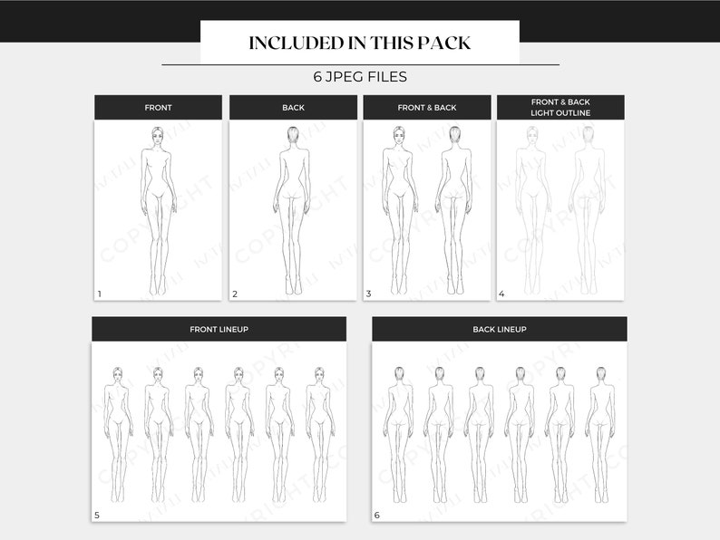 Fashion Figure Body Croquis Template for Contemporary Fashion ...