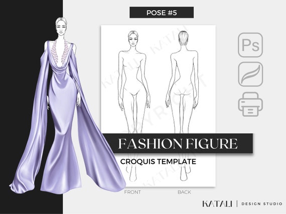 Fashion Illustration Templates Walking