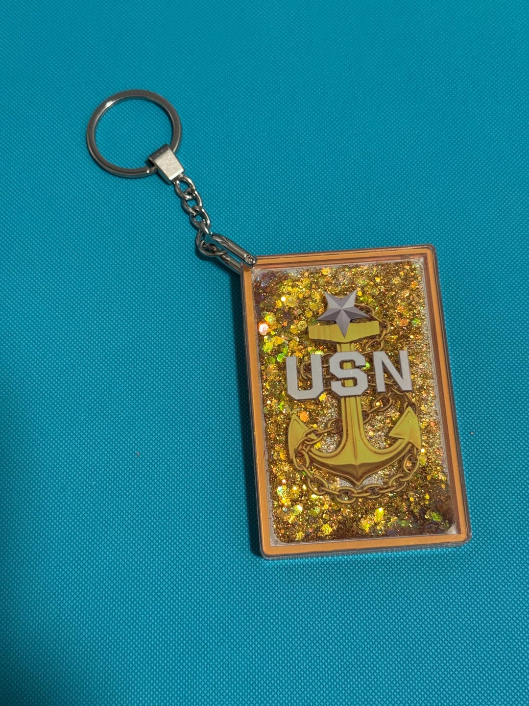 Navy Senior Chief Liquid Motion Keychain - Etsy