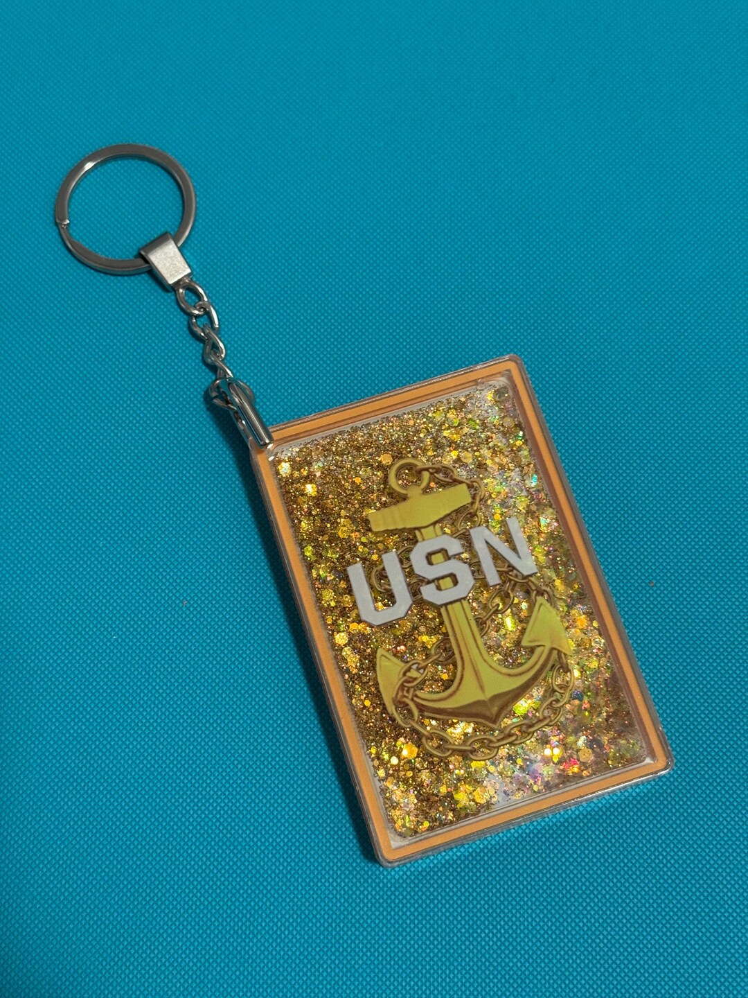 Navy Chief Liquid Motion Keychain - Etsy