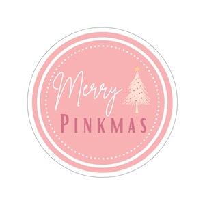 Merry Pinkmas Kiss-cut Sticker, Pink Christmas Gift Seal for Her ...