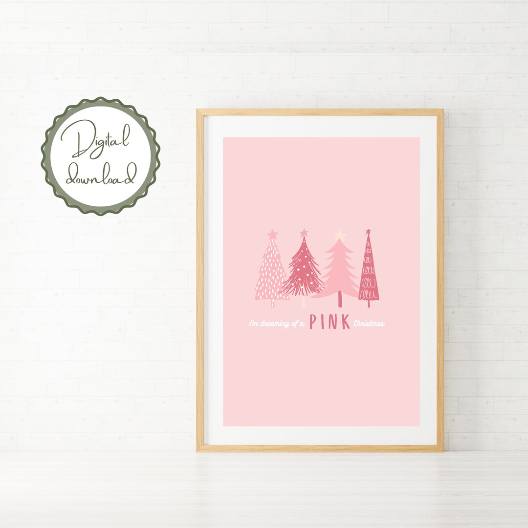 DARK PINK Christmas Printable Poster,holiday Instant Digital Download ...