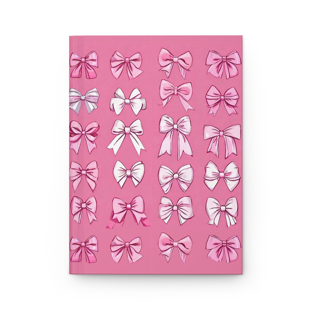 Preppy Journal Pink Bow Coquette Notebook Aesthetic Journal Gift for ...