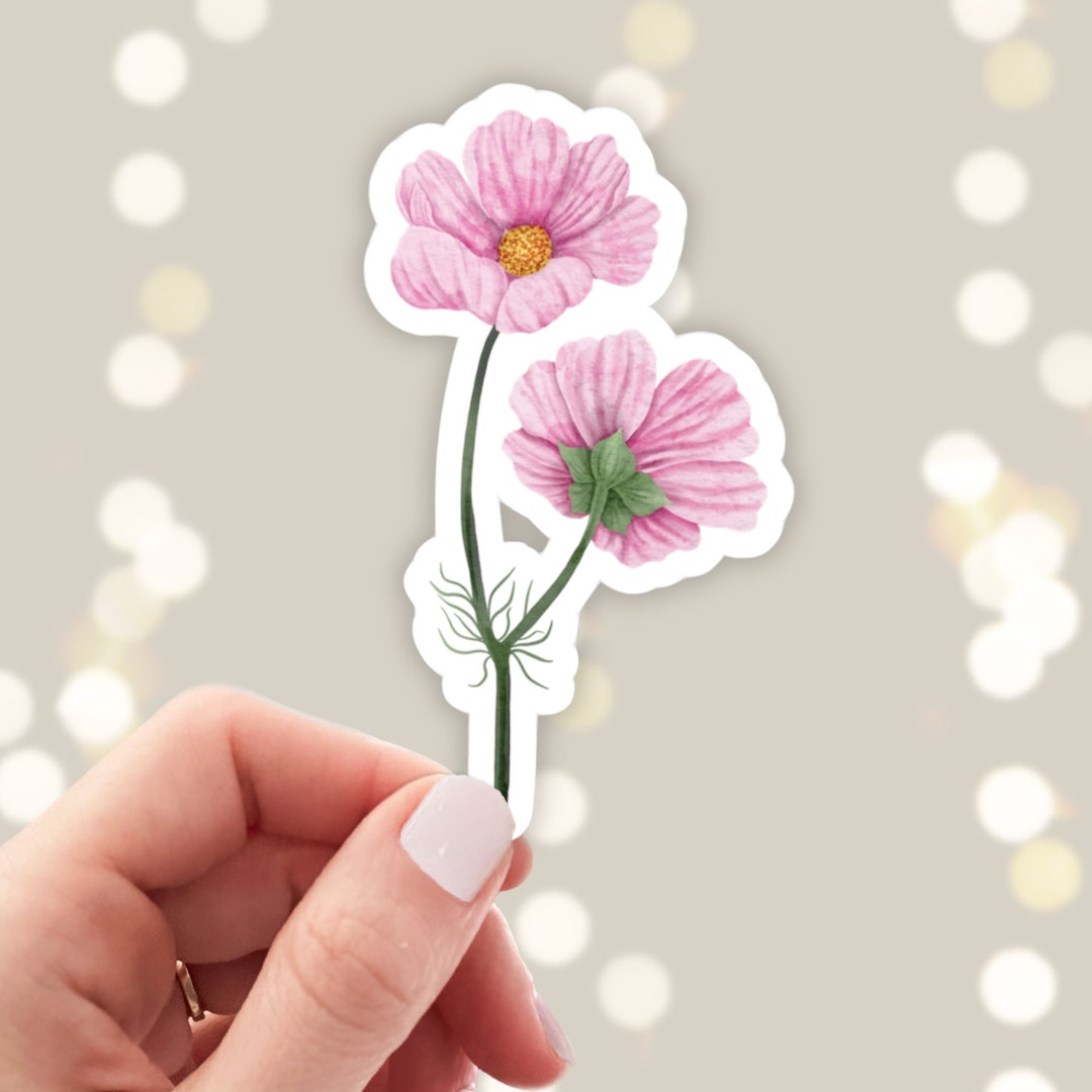 Birth Flower Sticker Baby Shower Gift Newborn Sticker New Mom Sticker ...