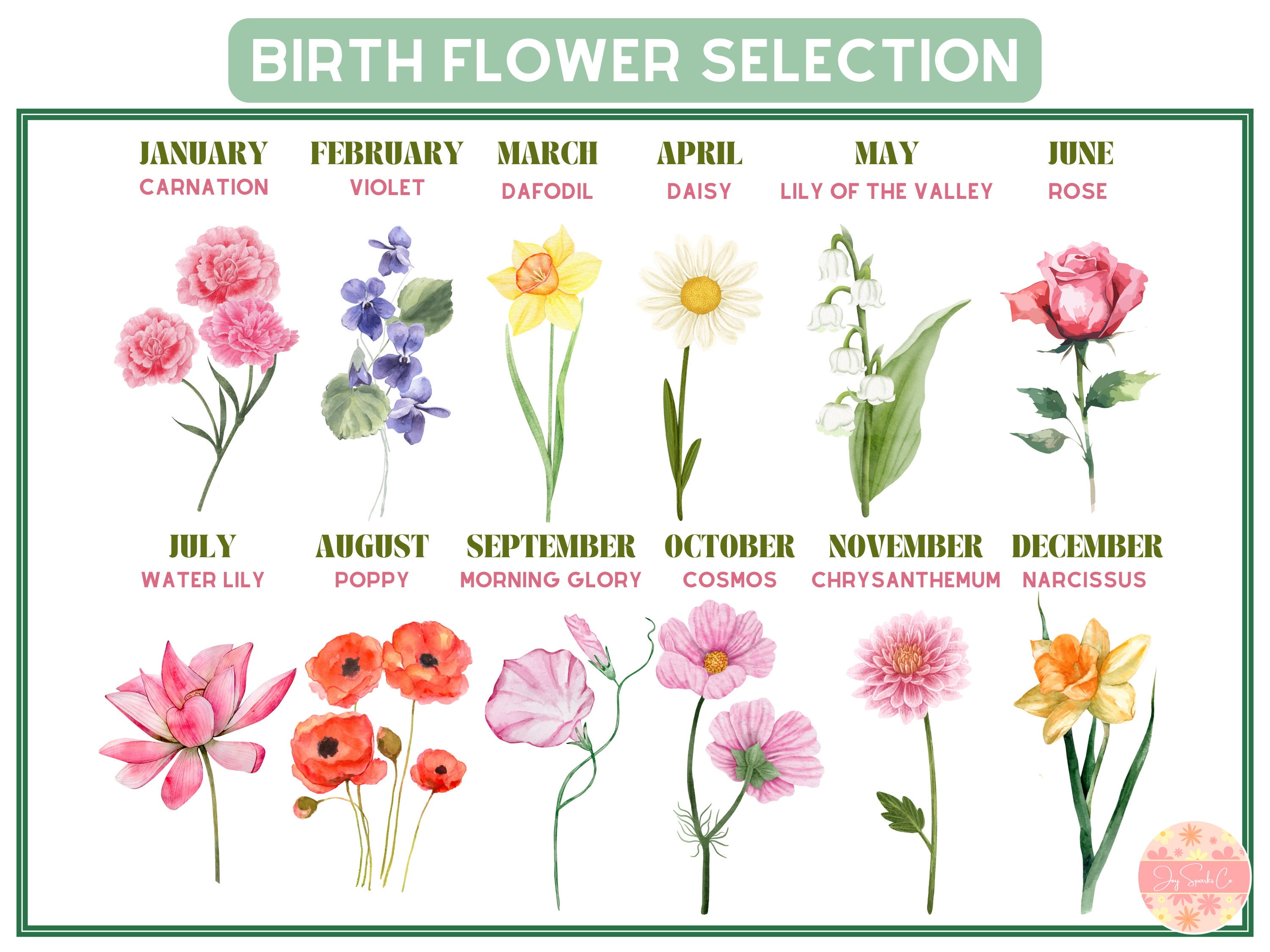 Birth Flower Ornament With Personalized Name Ornament Mothers Day Gift ...