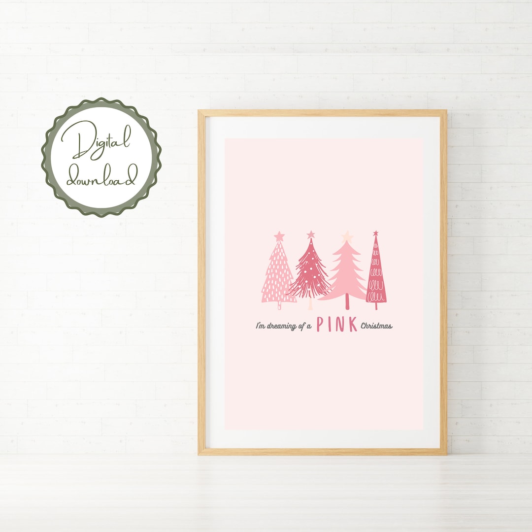 LIGHT PINK Christmas Printable Posterholiday Instant Digital - Etsy